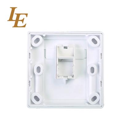 China LE 86X86mm or 114x70mm 4 Port RJ45 ABS FacePlate for Telecommunication for sale