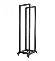 China LE-RA Open Server Rack SPCC Quality Steel Powder Coated Finish 350mm 600mm Depth Options 19 Inch Standard 4-Post Mobile Open Frame Server Rack Adjustable Depth 18U-47U 600mm Width 120kg Load Capacity for sale