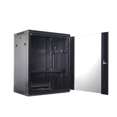 China Server Rack Cabinet 15U 19 Inch Wall Mount Network Cabinet with Reinforced Steel Frame and Flat Pack Design for Logistics for sale