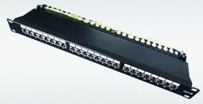 China Professional 24 Port Cat6 Patch Panel, 1U Rack Mount with Keystone Jack for Network Rack for sale
