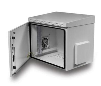 China 19inch IP54 IP65 Outdoor Metal Cabinet Enclosure Dust And Water Resistance Enclosure With 2 Fans Cooling for sale