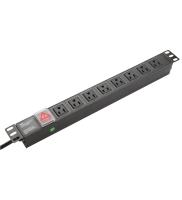 China Power Distribution Unit Industrial 240V 16A USA Socket 1U Height Aluminium Alloy 8 Output Modules LE for sale