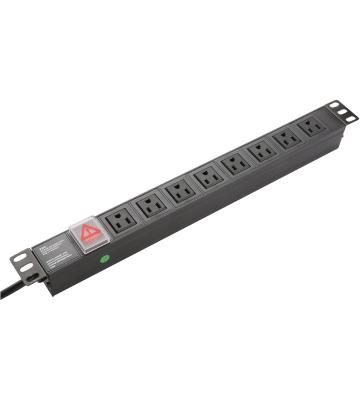 China Power Distribution Unit Industrial 240V 16A USA Socket 1U Height Aluminium Alloy 8 Output Modules LE for sale