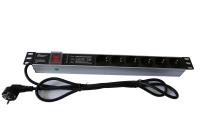 China German Type Server Rack PDU 465mm Mounting Length 1U Space with 6-8 DIN49440 Sockets 16A 250VAC for sale