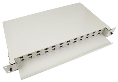 China 24-Port Fiber Optic Cable Termination Patch Panel - Slide-Out Design, 430x300x44mm, 48-96 Fiber Capacity for sale