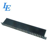 China P5348S-C6 Cat6 Network Patch Panel 48 Ports 1U Rack Mount with 1000 Matching Cycles for 22-26 AWG Wires for sale