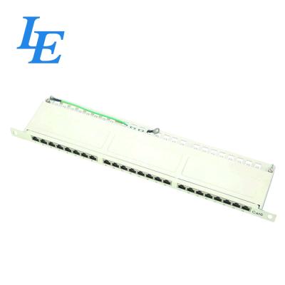 China 0.5U FTP 24 Port CAT6 Network Patch Panel for 22-26AWG Wires with -40°C to 60°C Operating Range for sale