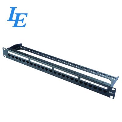 China P6224-C6 24 Port Shielded CAT6 Patch Panel - 1U Rack Mount Network Cable Management Solution for sale