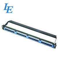 China 24-Port CAT6 Network Patch Panel 1U Rack Mount with 750+ Insertion Cycles and 1000V Dielectric Rating for sale