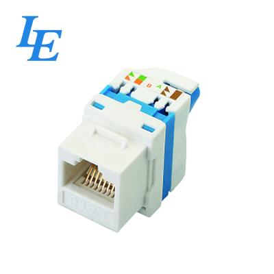 China CAT6A UTP Tool-less Keystone Jack with Phosphor Bronze Material for Ethernet Networks - 8-Pin Gold Plating 3U-50U, UL94-V0 Rated for sale