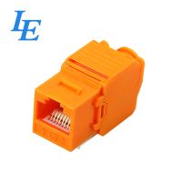 China Orange Cat6a Keystone Jack with CE Approval - UL94-V0 Housing, Gold Plated 8 Pins, -40°C to 70°C Temperature Range for sale