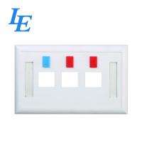 China 3 Port Network Faceplate Socket 86×86mm / 114×70mm ABS Material CE Approved for Cat5e/Cat6 for sale