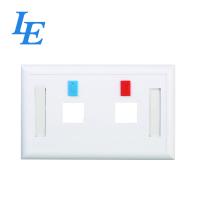 China RJ45 Network Faceplate Socket 86×86mm / 114×70mm Two-Port Cat 5e/Cat 6 Compliant for Telecommunication Applications for sale