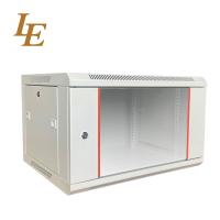 China 19 Inch RAL7035 600mm Wide 450mm Deep Wall Mounted Cabinet Tempered Glass Front Door With Decorative Strips Brush Cable Entry Available for sale
