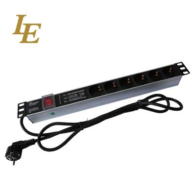 China Server Rack PDU Aluminum Alloy 19 Inch 8 Way Power Distribution Unit with Germany Socket Type and KP Cower Switch 1U Height for sale