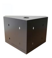 China Wall Mount Server Rack Custom 19 Inch 18U Single Section SPCC Cold Rolled Steel L Shaped 600mm Tempered Glass Door Fan Stock for sale