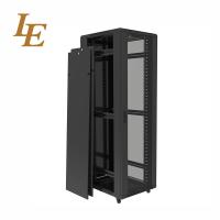 China Server Rack Cabinet 42U Tempered Glass Front Door Solid Metal Rear Door with Cable Management Adjustable Feet and Castors for sale