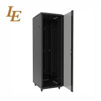 China Server Rack Cabinet 42U Tempered Glass Front Door Solid Metal Rear Door with Cable Management Adjustable Feet and Castors for sale