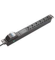 China Universal Power Monitoring PDU 13A 250VAC with 6 Output Sockets for Server Rack Power Distribution for sale