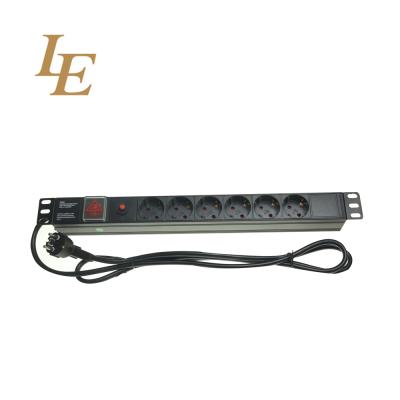 China 19 inch 8 ports german standard double break switch power distribution unit pdu rack power distribution unit for sale