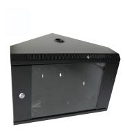 China Wall Mount Server Rack Custom 19 Inch 18U Single Section SPCC Cold Rolled Steel L Shaped 600mm Tempered Glass Door Fan Stock for sale