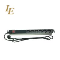 China Aluminum Material Power Distribution Unit Power Strip 19 Inch 6 Ports 8 Ports for sale