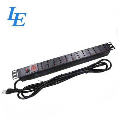China 19-Inch Italian Style Power Distribution Unit PDU with Surge Protection - 10A 250VAC, 1U/1.5U Rack Mount for sale
