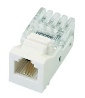 China White CAT3 UTP 90° RJ45 Keystone Jack with 110 IDC Termination - 1000 Units per Carton, 42×26.3×45mm Packaging for sale