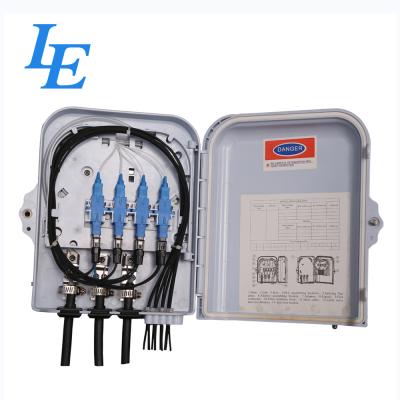 China IP65 8 Way FTTH Fiber Optic Termination Box 180x223x48mm with 2-in 4-out Cable Configuration for sale