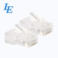 China UTP RJ45 Cat5e 8P8C Network Modular Plug with 50μ Gold Plating and 1000+ Mating Cycles for sale