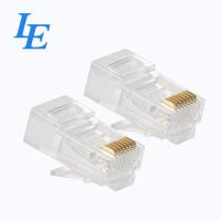 China 50U Unshielded RJ45 Cat6 Network Connector Plug with 1.02mm Pitch and 50μ Gold Plating for sale