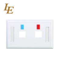 China 2-Port Keystone Jack Wall Plate LE-F042 - White PC Material for Structured Cabling Systems for sale