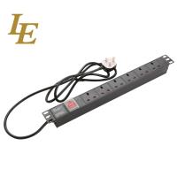 China 1U Server Rack PDU with 6 UK Sockets 13A 250VAC and 2m Cable for Data Center Power Distribution for sale