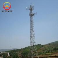 China 4 Legged Self Supporting Lattice Steel FM Radio Communication Tower with Platform for sale