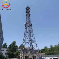 China 4 Legged Self Supporting Lattice Steel FM Radio Communication Tower with Platform for sale