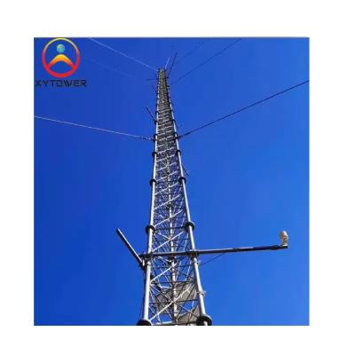 China Hot Dip Galvanized Guyed Wire 3 Legged Steel Pipe Lattice Microwave Telecommunication Tower for sale