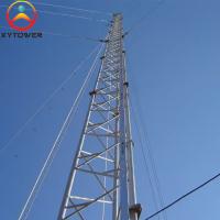 China Hot Dip Galvanized Guyed Wire 3 Legged Steel Pipe Lattice Microwave Telecommunication Tower for sale