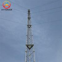 China Hot Dip Galvanized Guyed Wire 3 Legged Steel Pipe Lattice Microwave Telecommunication Tower for sale