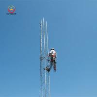 China 30 Meter Wire Supporting 3 Legged Tubular Telecommunication Steel Guy Wire Lattice Triangle Triangular Mast Guyed Tower for sale