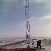 China 30 Meter Wire Supporting 3 Legged Tubular Telecommunication Steel Guy Wire Lattice Triangle Triangular Mast Guyed Tower for sale