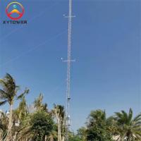 China 3 Legged Tubular Iron Galvanized Gsm Antenna Guy Wire 30m Lattice Triangle Mast Guyed Tower for sale