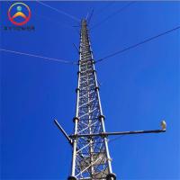 China 3 Legged Tubular Iron Galvanized Gsm Antenna Guy Wire 30m Lattice Triangle Mast Guyed Tower for sale