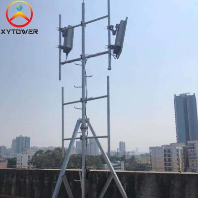 China Galvanized Cell Phone Steel Pole Telecommunication Rooftop Tower for sale