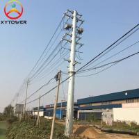 China High Voltage 10kV-500kV Flange Type Electric Power Transmission Lines Monopole Tower for sale