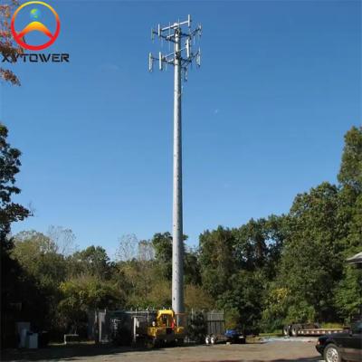 China 35m Galvanized Triangular Platform 5G WIFI Telecommunication Monopole for sale