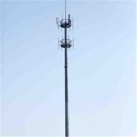 China 35m Galvanized Triangular Platform 5G WIFI Telecommunication Monopole for sale