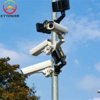 China Galvanized Q235/Q345 Steel Outdoor Security Monitoring CCTV Camera Pole for sale