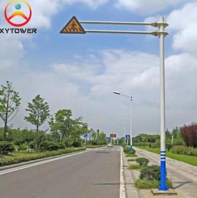 China Suppliers High Quality E-Shape 8 Meter Outdoor Aign Arm Traffic Sign Pole for sale