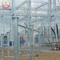 China High Voltage 220KV Galvanized Substation Structure Substation Steel Round Poles for sale