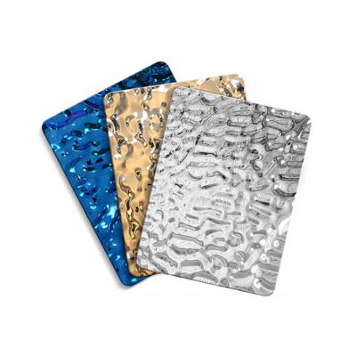 China Hammered Water Rippled Stainless Steel Sheet Mirror Ceiling Wall Panels for sale